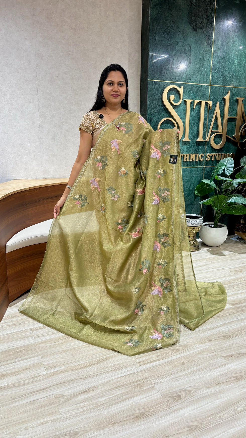 Crush tissue parrot green – Sitah Ethnic Studio