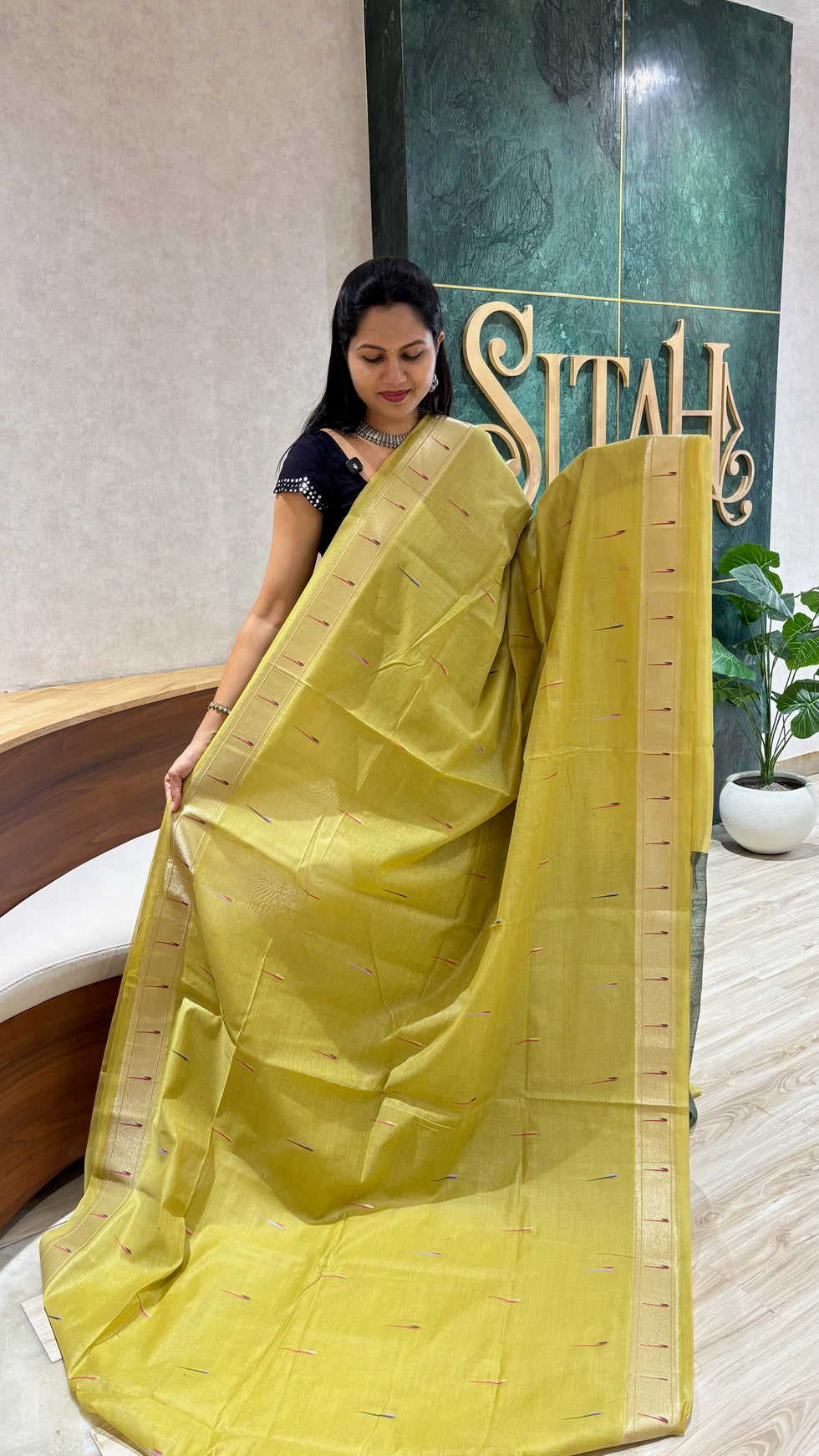 Munga cotton mehndi green – Sitah Ethnic Studio