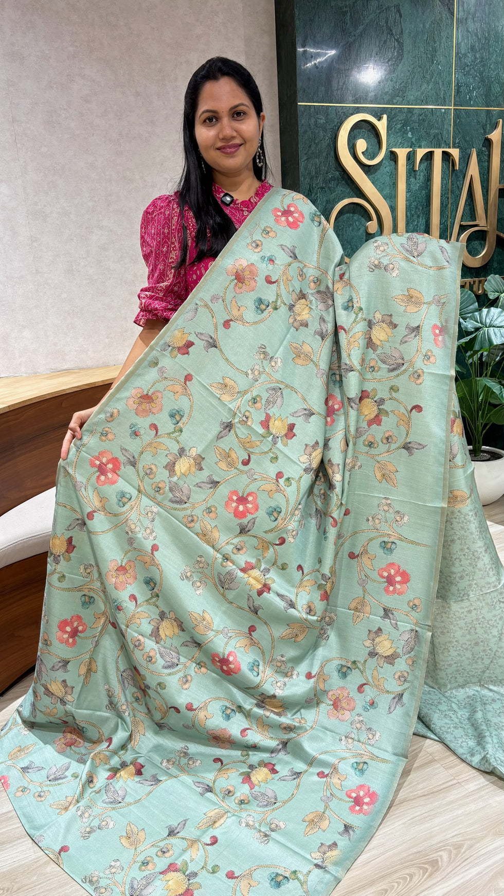 Zarna silk pista green – Sitah Ethnic Studio