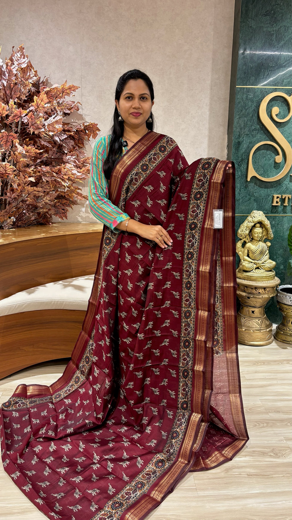 Causal drape kumkum maroon – Sitah Ethnic Studio