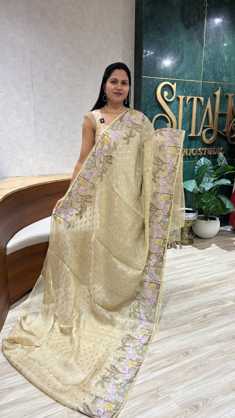 Crush tissue beige – Sitah Ethnic Studio