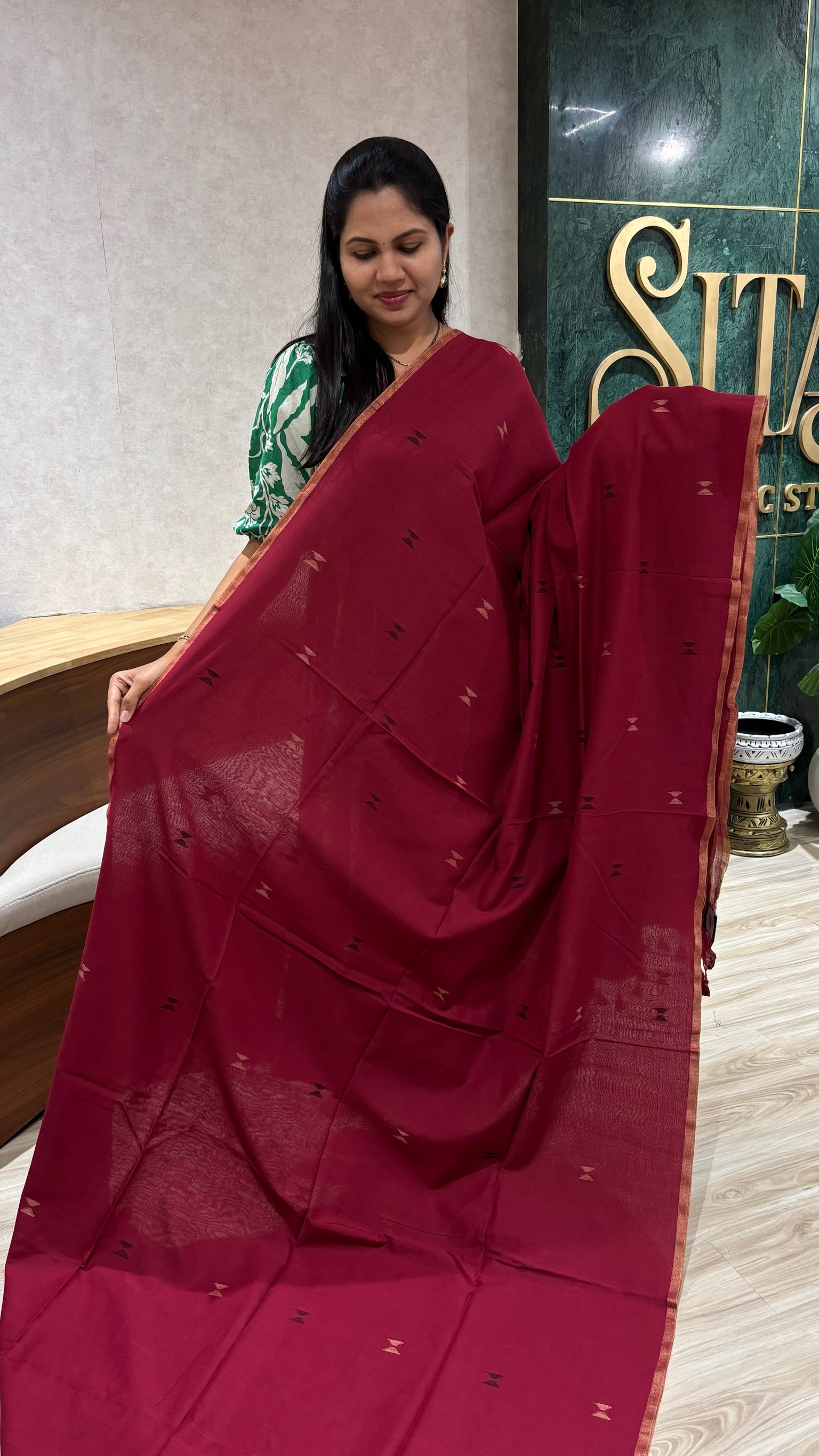 Mul cotton maroon – Sitah Ethnic Studio